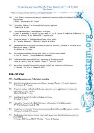 CCWI2011_list of papers | PDF