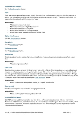 GEA-NZ v3.1 Data and Information Reference Model and Taxonomy | PDF