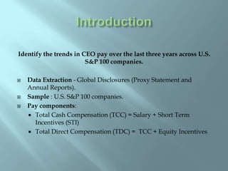 CEO Compensation Trend Analysis | PPT