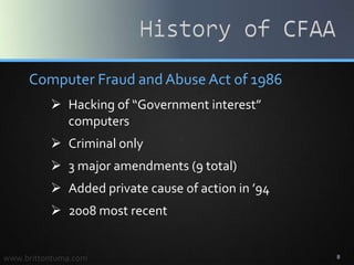 The Evolving Computer Fraud and Abuse Act | PPTX