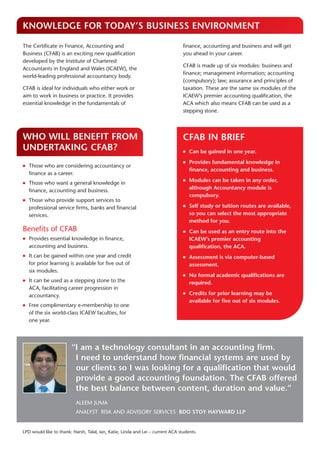 Certificate in Finance, Accounting and Business (CFAB) Brochure | PDF ...