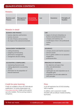 Certificate in Finance, Accounting and Business (CFAB) Brochure | PDF ...