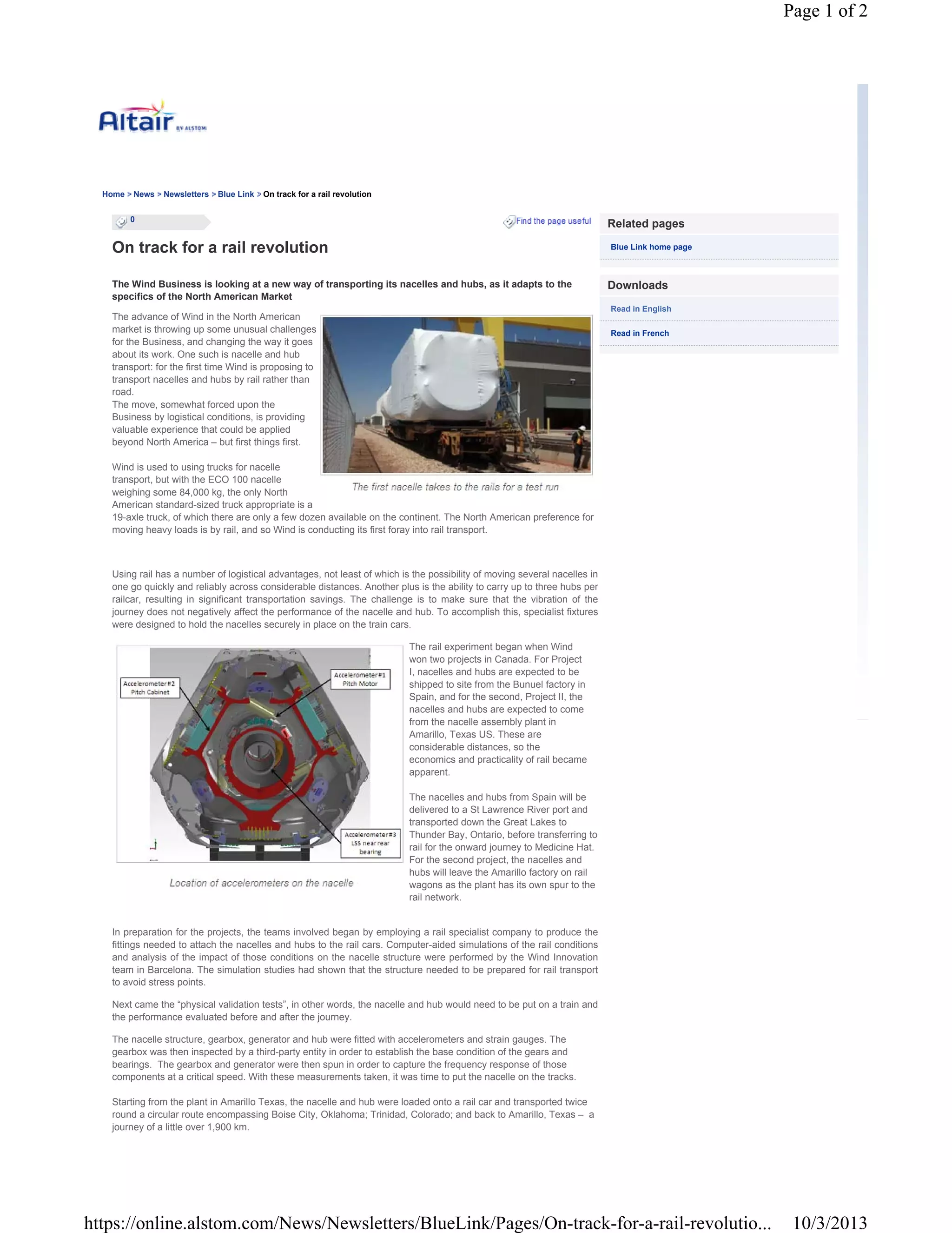 Nacelle rail transport validation project | PDF