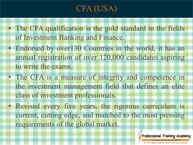 CFA Course, CFA Training Institute | Professional Training Academy ...