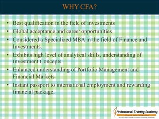 CFA Course, CFA Training Institute | Professional Training Academy ...