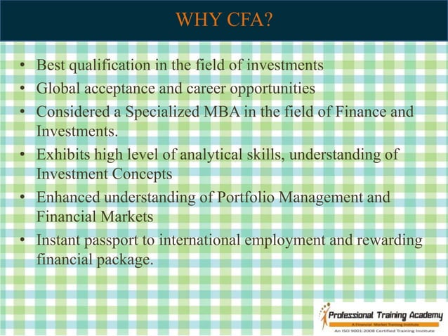 CFA Course, CFA Training Institute | Professional Training Academy ...