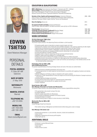 EDWIN TSIETSO CV updated | PDF