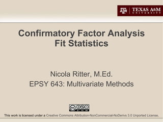 CFA Fit Statistics | PPT | Physics | Science