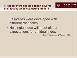 CFA Fit Statistics | PPT | Physics | Science