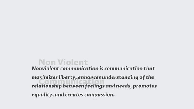 Non Violent Communication | PPTX