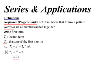 11X1 T10 01 definitions & arithmetic series | PDF