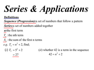 11X1 T10 01 definitions & arithmetic series | PDF