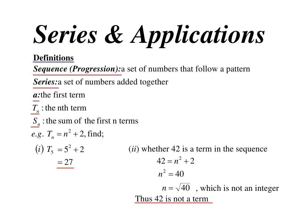 11X1 T10 01 definitions & arithmetic series