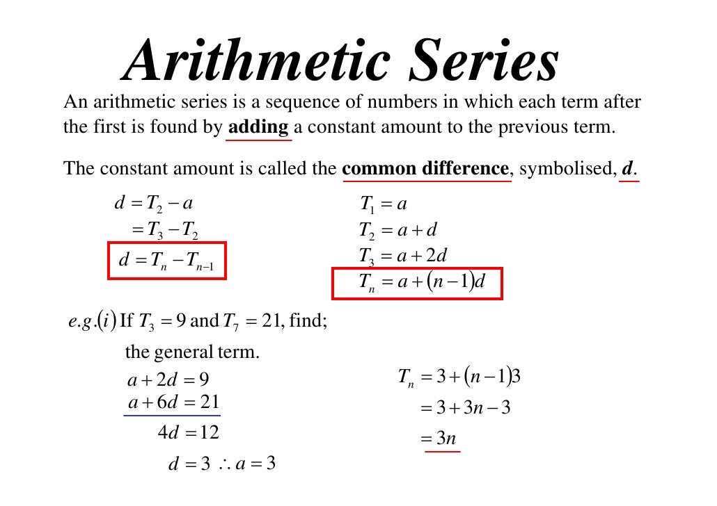 11X1 T10 01 definitions & arithmetic series