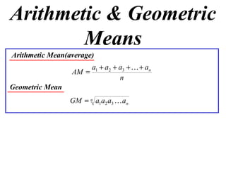 11X1 T10 03 arithmetic & geometric means | PPT