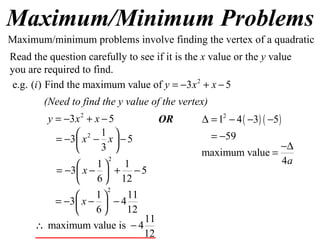11X1 T11 04 maximum & minimum problems | PPT