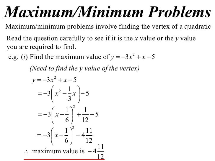 11X1 T11 04 maximum & minimum problems