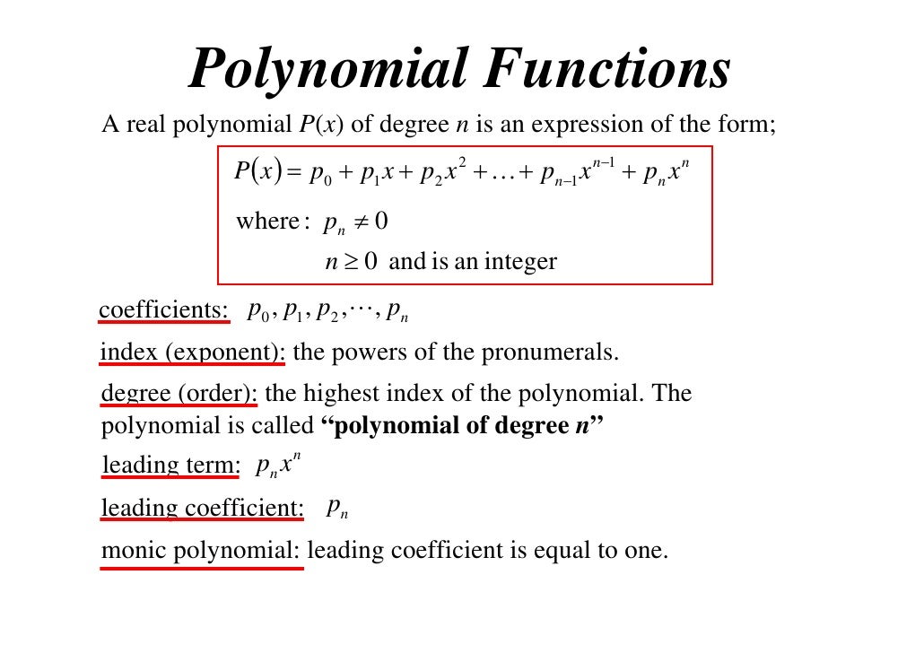 11X1 T13 01 polynomial definitions