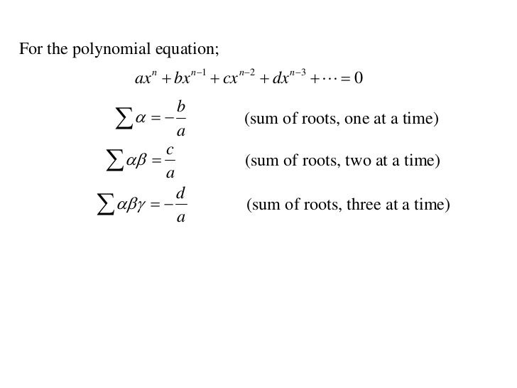 11X1 T13 06 roots & coefficients