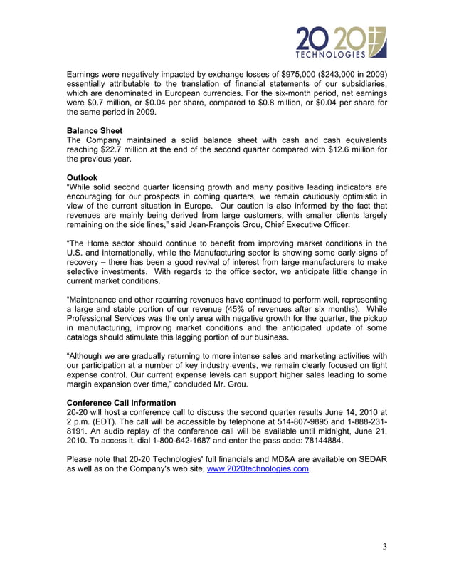 20-20 Technologies | PDF