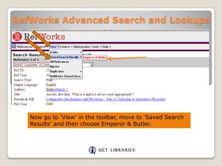 RefWorks Advanced Search And Lookups | PPT