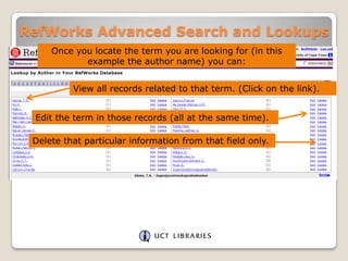 RefWorks Advanced Search And Lookups | PPT
