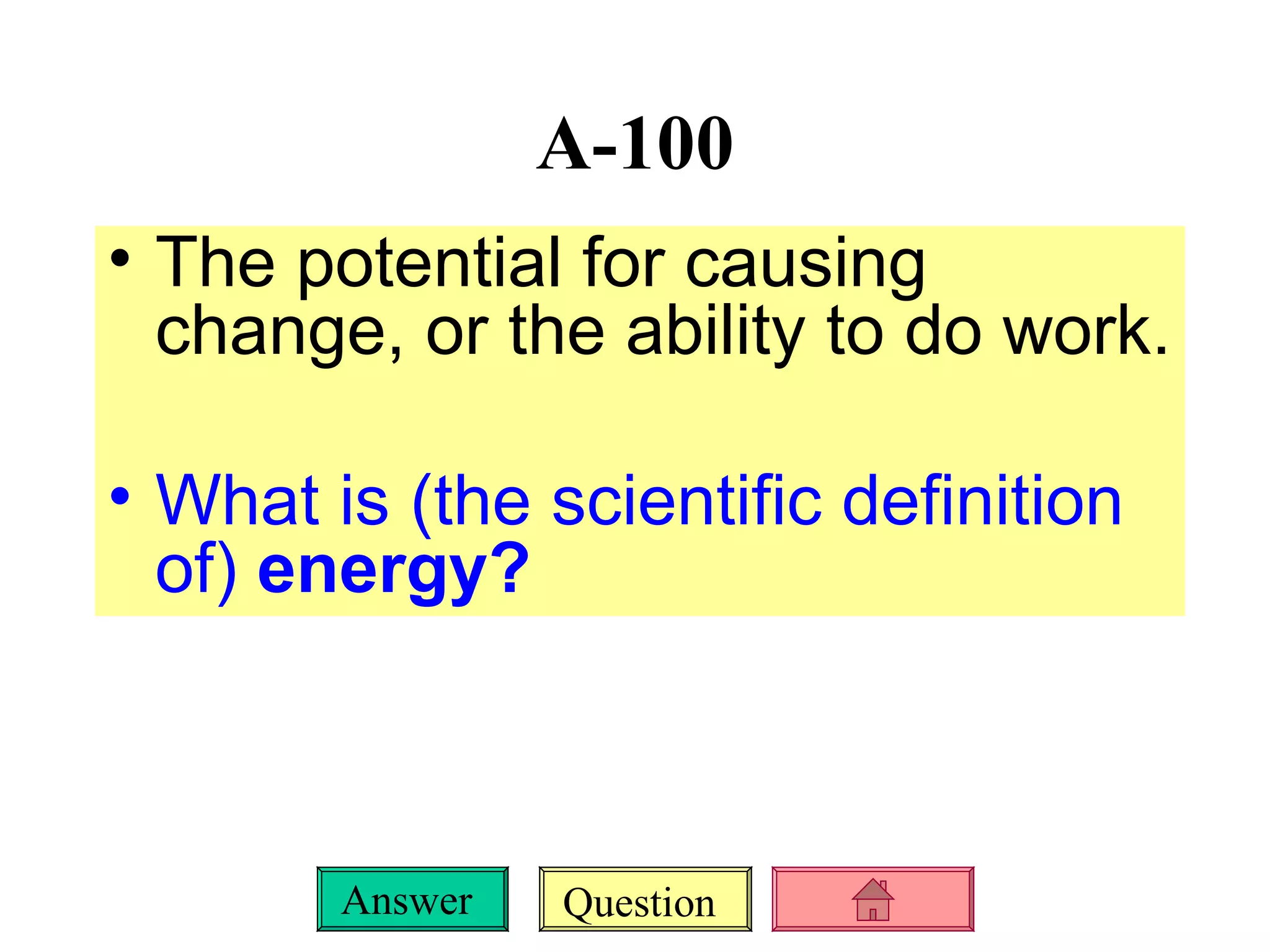 6th Grade TJS, Science Jeopardy, Unit 4, T 1-7, ENGERGY | PPT