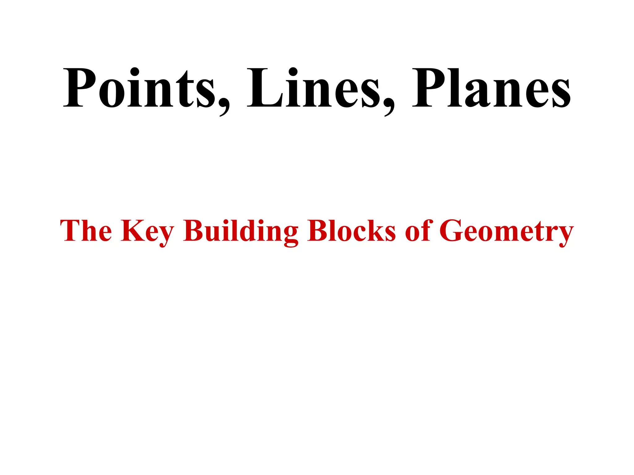 Ac1.2aPointLinesPlanesBegining | PPT