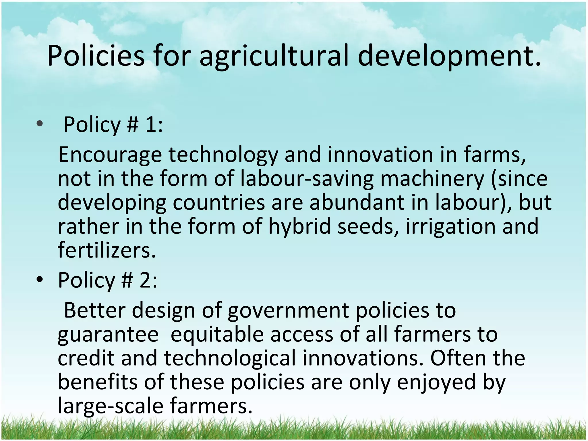 Agricultural Transformation and Rural Development | PPT