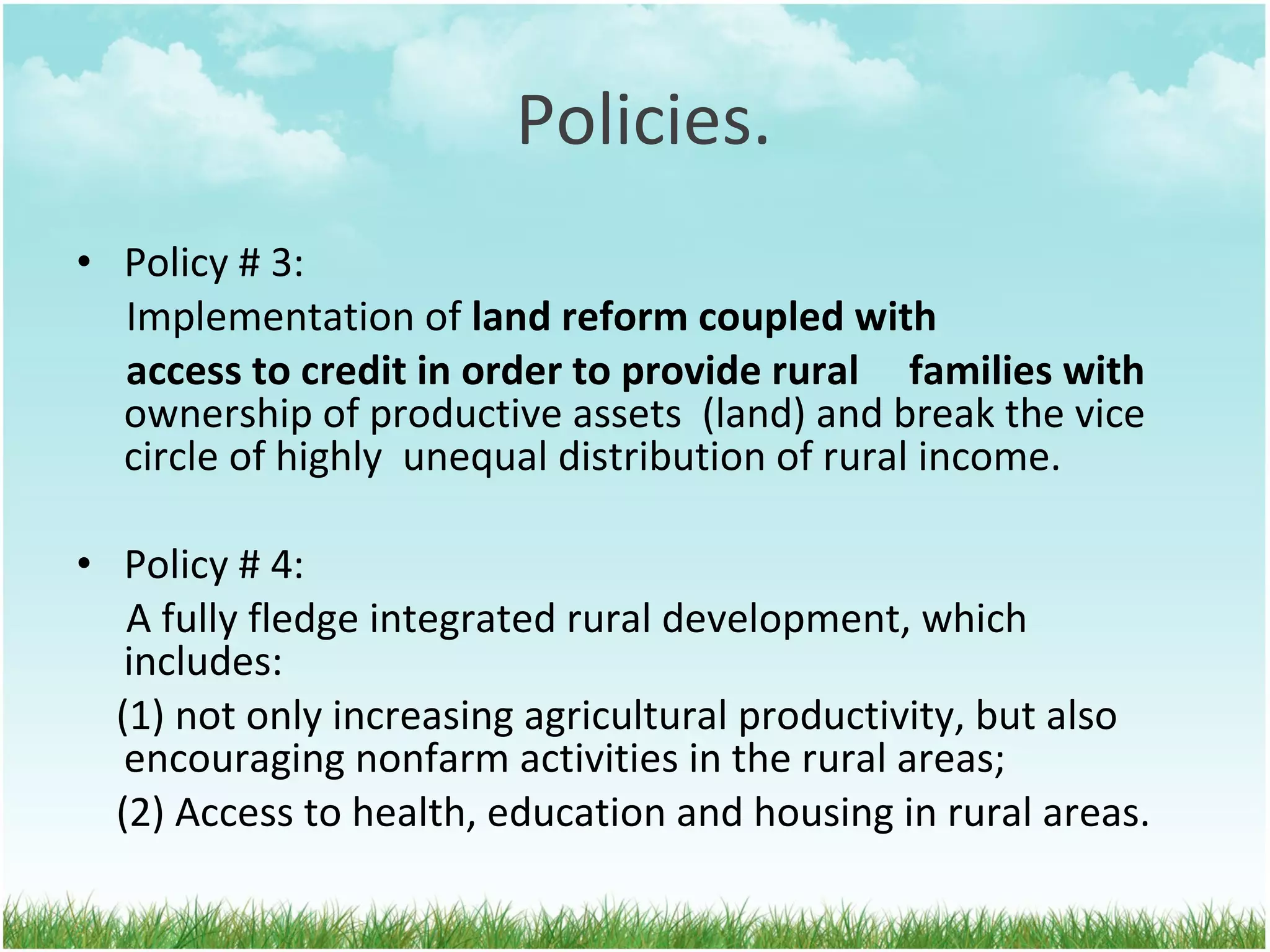 Agricultural Transformation and Rural Development | PPT