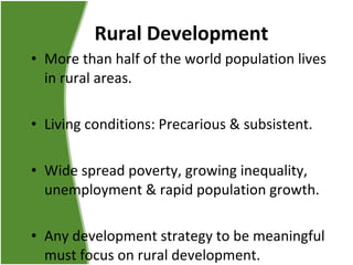 Agricultural Transformation and Rural Development | PPT