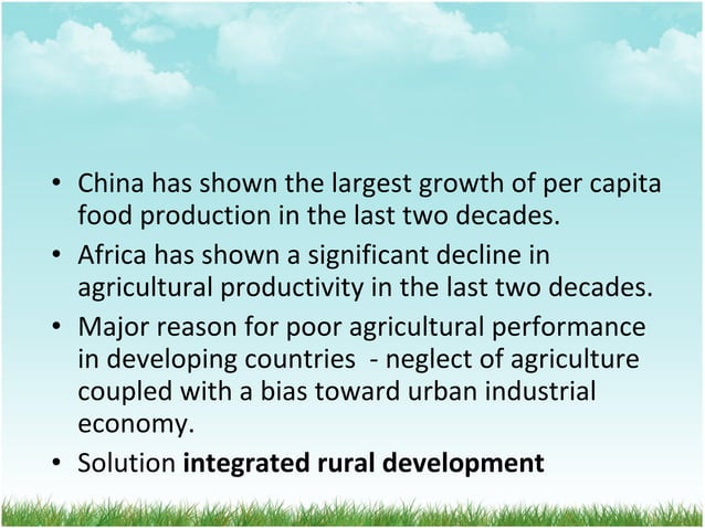 Agricultural Transformation and Rural Development | PPT