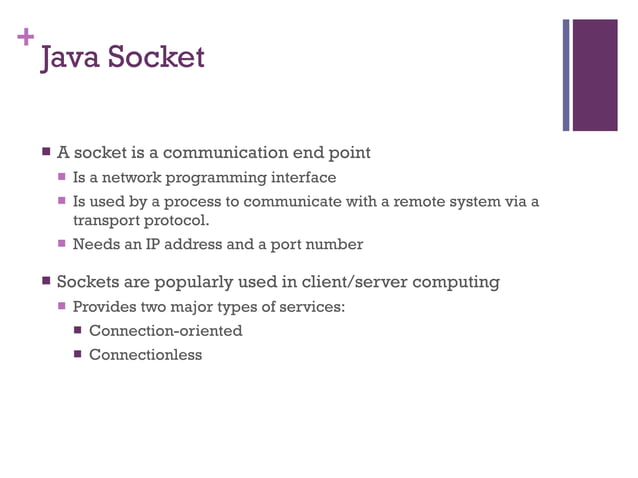 A Short Java Socket Tutorial | PPT | Computer Networking | Computing
