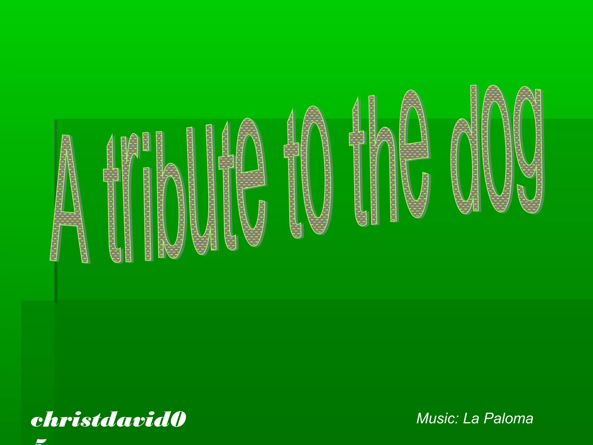 A tribute to the dog | PPT