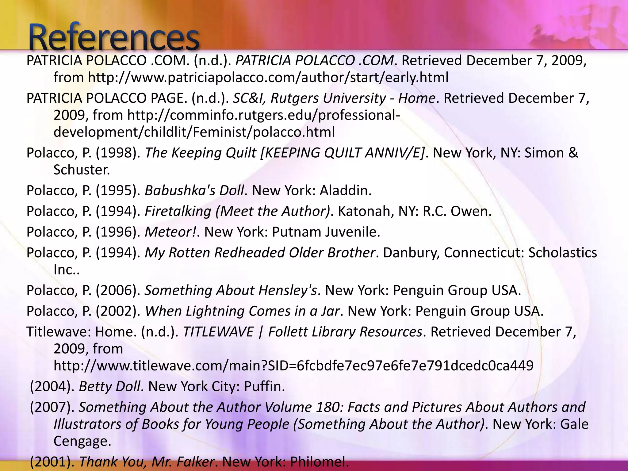 Patricia Polacco | PPTX