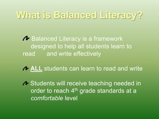 Balanced Literacy Presentation | PPTX