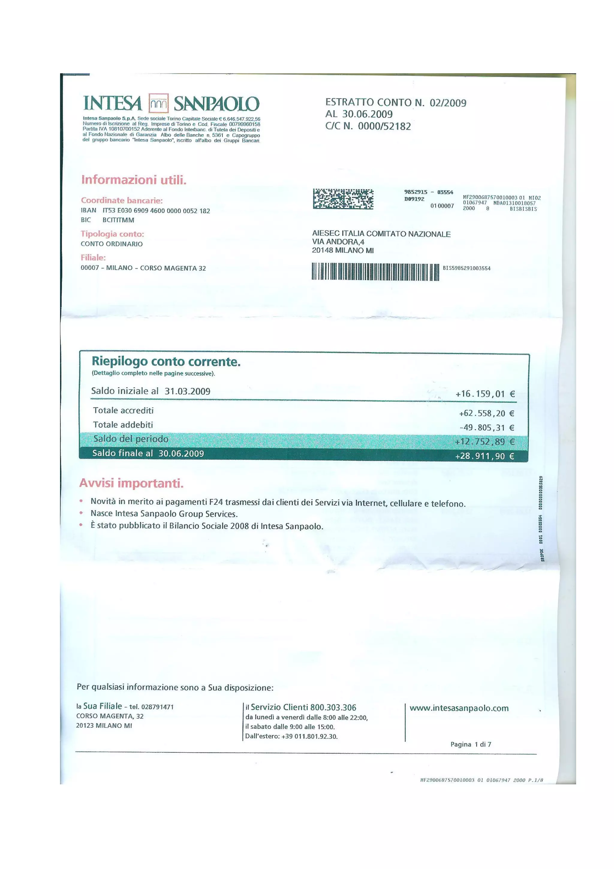 AIESEC in Italy Bank Account | PDF