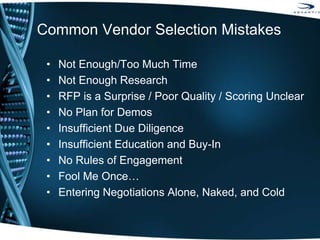 Best Practices in Software Vendor Selection | PPTX