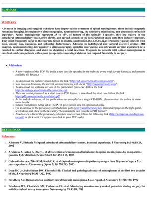 Case record...Spinal meningioma | PDF