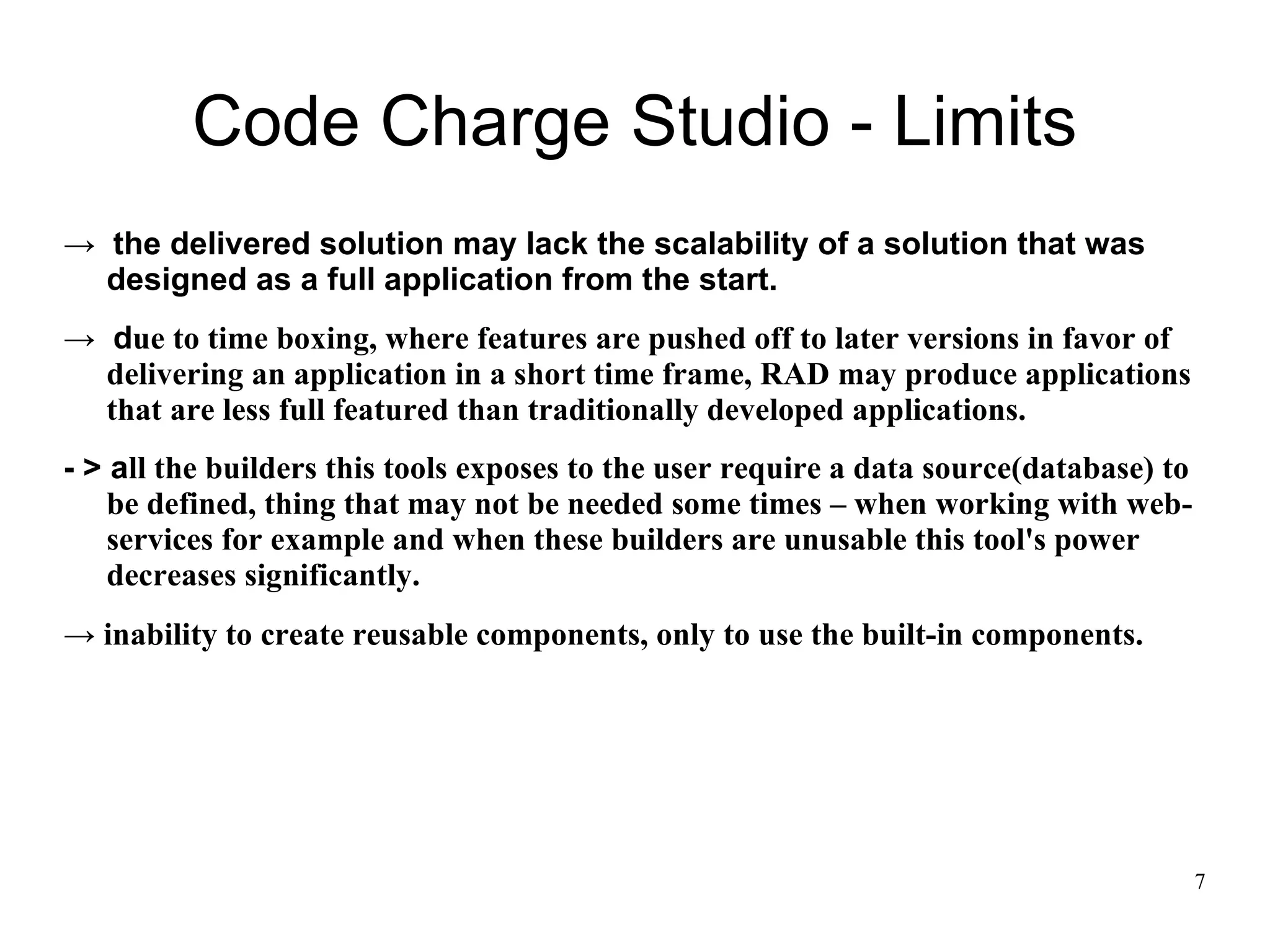 CodeCharge Studio RAD tool | PPT