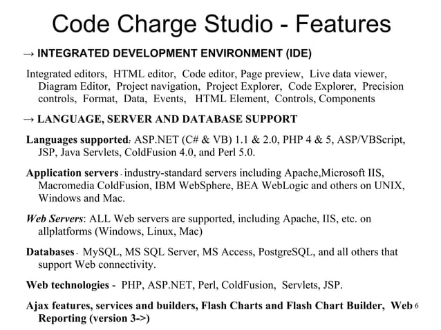 CodeCharge Studio RAD tool | PPT