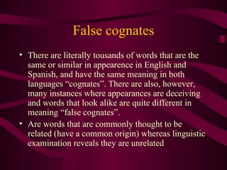 Cognates, Linguistics | PPT