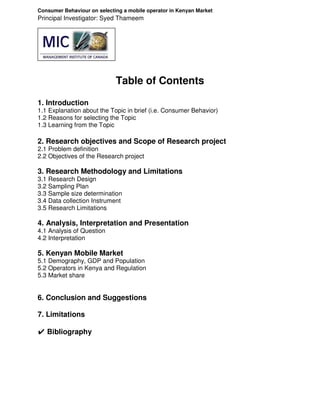 Consumer Behaviour for selecting telecom operator | PDF