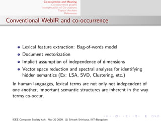 Semantics hidden within co-occurrence patterns | PPT