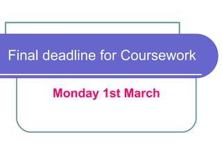 Writing up your coursework | PPT