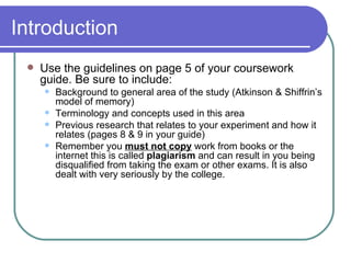 Writing up your coursework | PPT