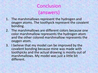 Covalent Marshmallows | PPTX | Chemistry | Science