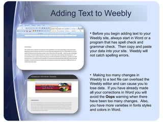Weebly Website for Teachers | PPT