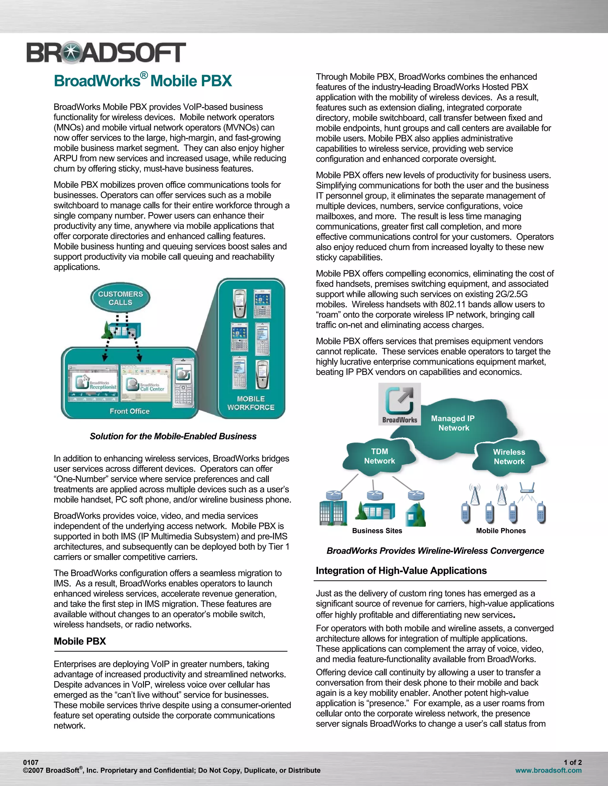 Broadworks MobileMax | PDF