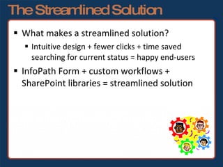 Streamlining Business Processes with InfoPath and SharePoint | PPT
